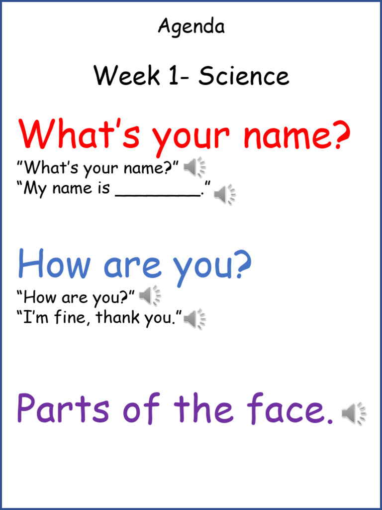 Week 1 - Science Agenda (Printable) - Báo Bài - File in | PDF | Self ...