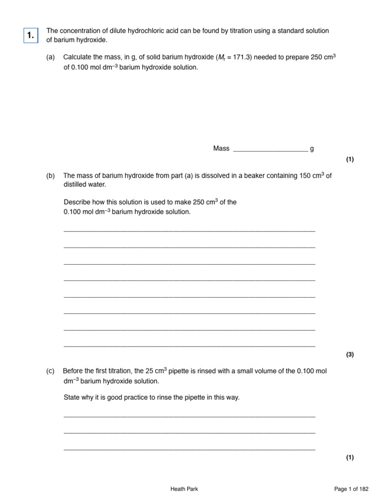Amount of Substance A-Level Only | PDF | Ethanol | Coordination Complex
