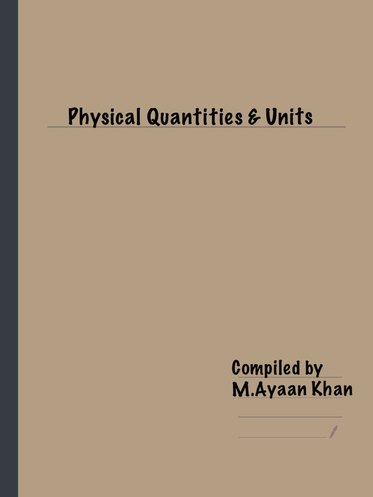 01-Physical Quantities & Units | PDF