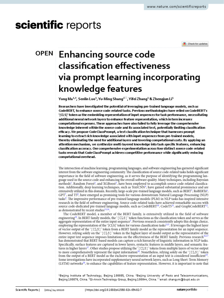 Enhancing Source Code Classification Effectiveness Via Prompt Learning Incorporating Knowledge ...
