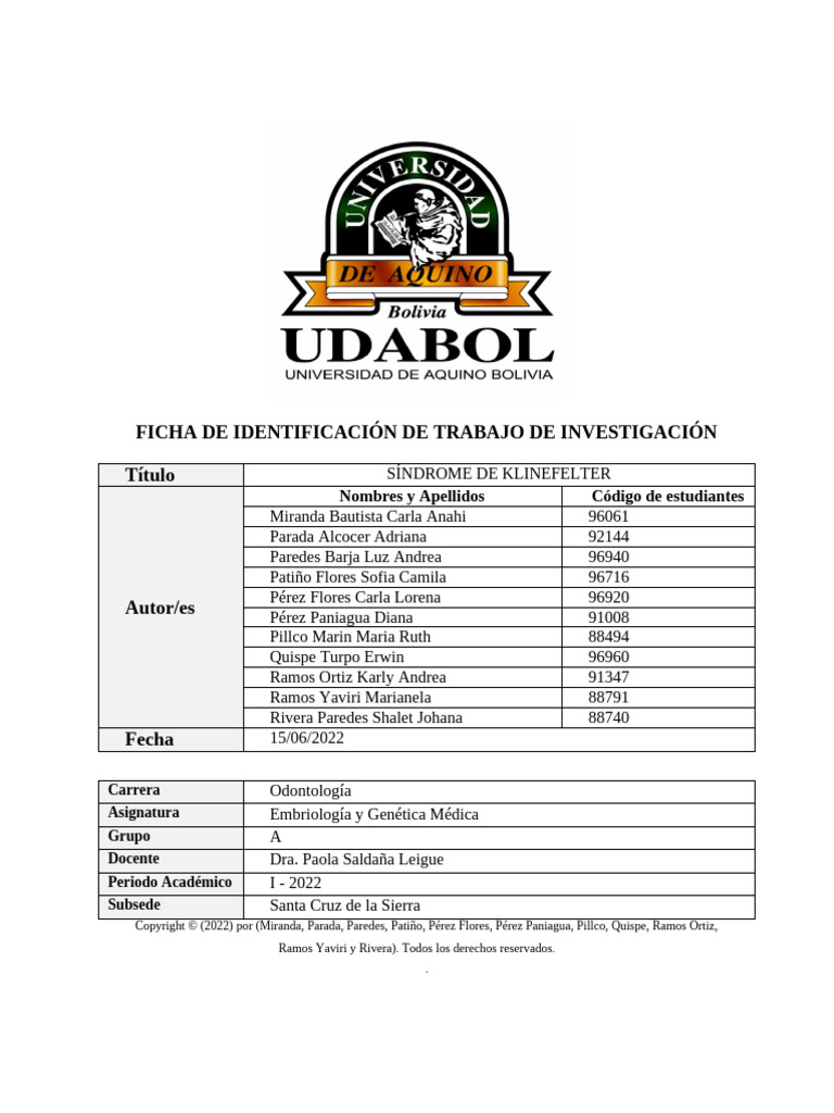 Formato - Trabajo - de - Inv - Embriologia | PDF | Sexo | Especialidades Medicas