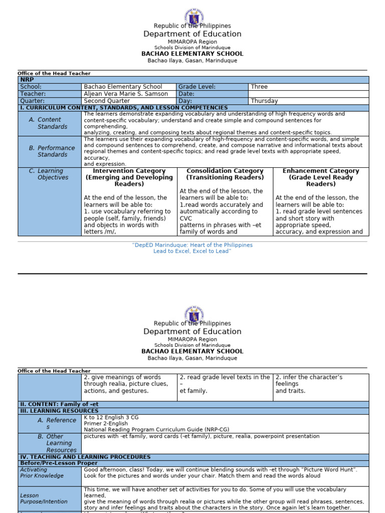 Grade 3 English Curriculum Guide | PDF | Vocabulary | Linguistics