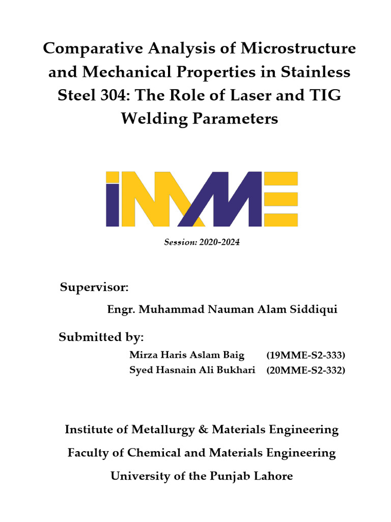 Comparative Analysis of Microstructure and Mechanical Properties in Stainless Steel 304: The ...