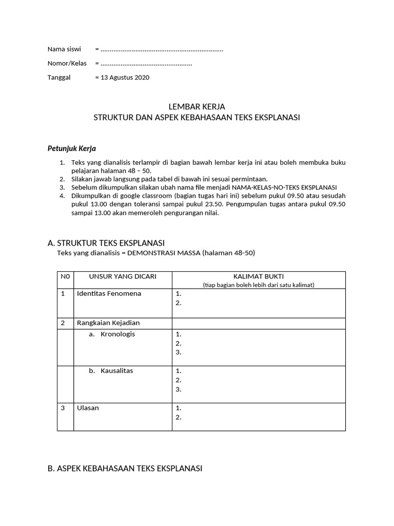LKPD Teks Eksplanasi | PDF