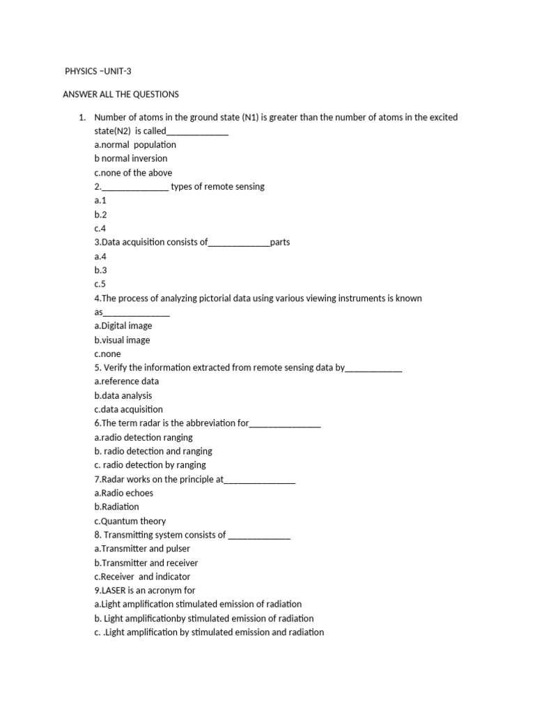 Physics Unit 3 Mcq | PDF