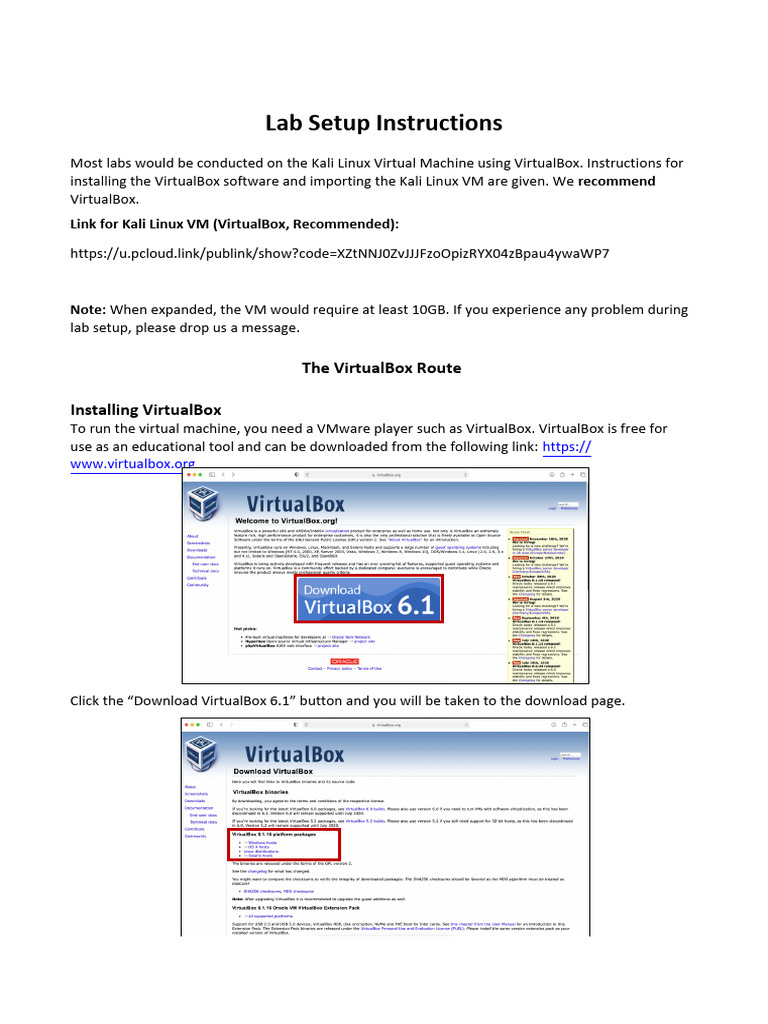 Kali Linux VM Setup Guide | PDF | Virtual Machine | Linux