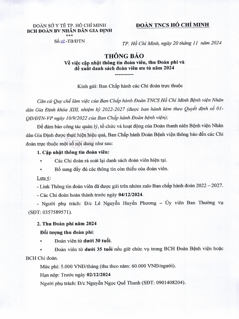 Tb12-Thong Bao Dong Doan Phi | PDF