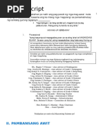 Emcee Script para Sa Induction Ceremony 2019 | PDF