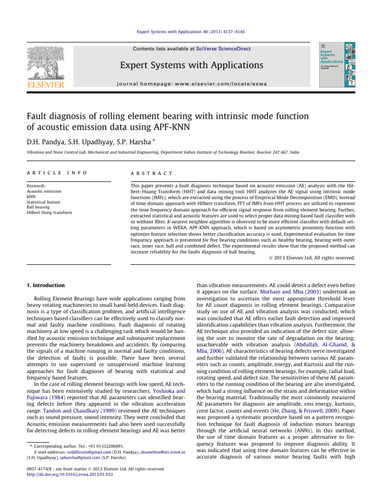 2013 Fault Diagnosis of Rolling Element Bearing With Intrinsic Mode Function of Acoustic ...