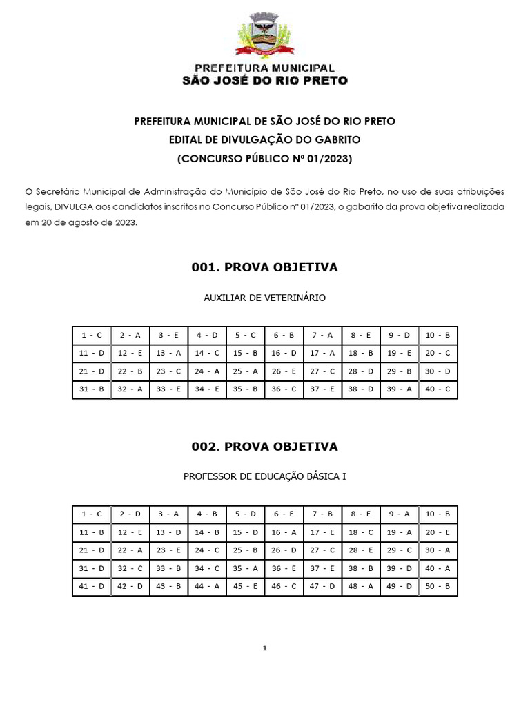 Prova Vunesp 2023 Gabarito | PDF Prova Vunesp 2023 Gabarito | PDF