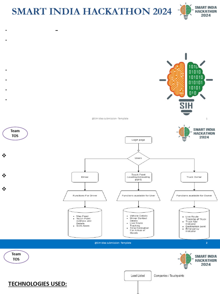 SIH PPT file | PDF | Logistics | Transport