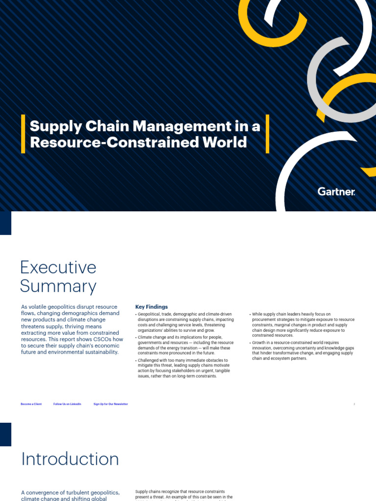 Supply Chain Strategies for Resource Constraints | PDF | Supply Chain ...