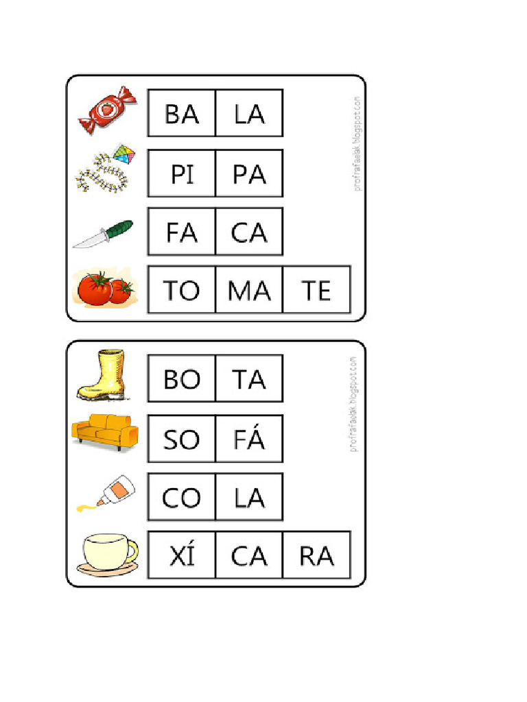 Bingo Das Sílabas S& | PDF