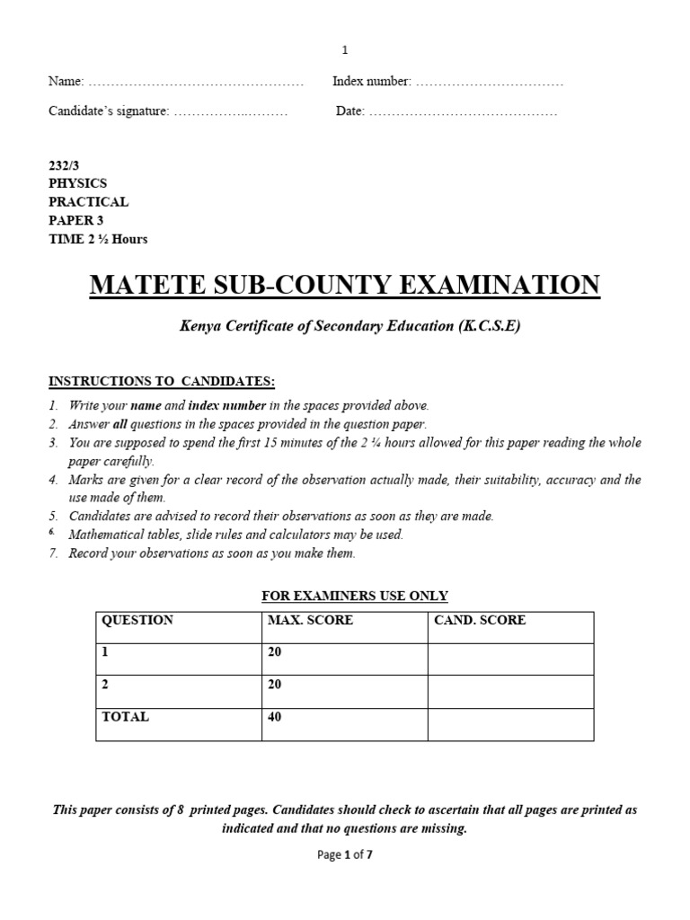 PHYSICS PP3 QS_071322 | PDF | Voltage | Capacitor