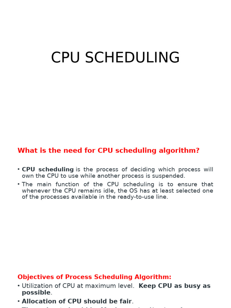 Unit2 3cpu Scheduling Pdf Scheduling Computing Concurrency Computer Science