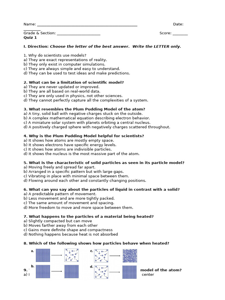 Q1-Science 7-Quarter 1 | PDF | Atoms | Electron