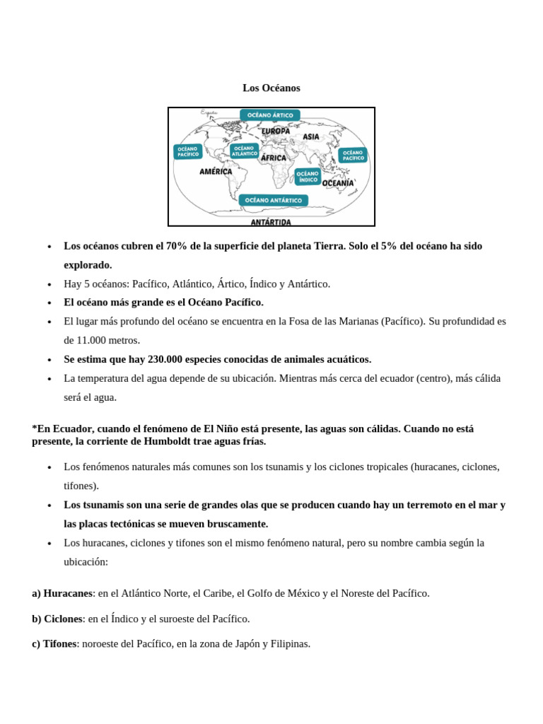 Los Océanos | PDF | Viajes y turismo