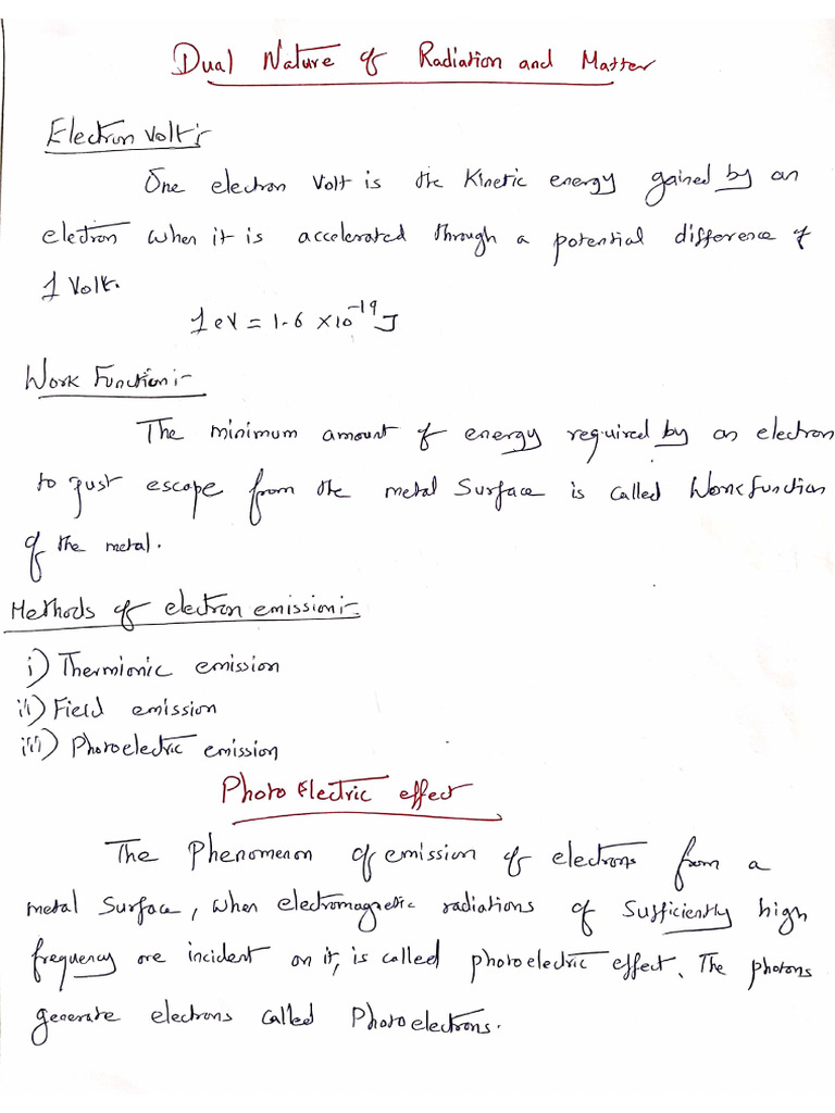 Dual Nature - Notes Term 2 | PDF