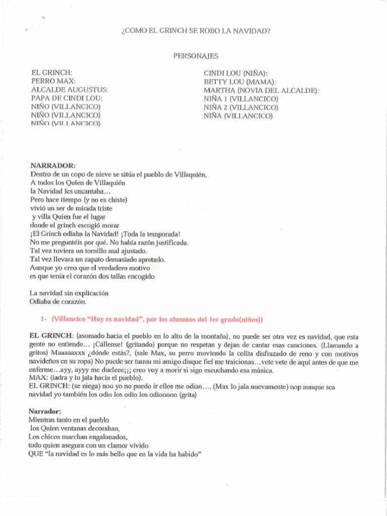 Cómo El Grinch Se Robó La Navidad-1 | PDF