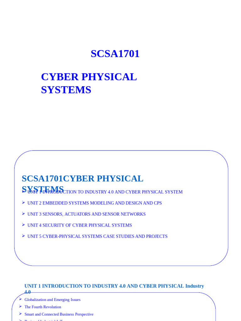 CPS-UNIT - 1-Compressed | PDF | Internet Of Things | Artificial ...