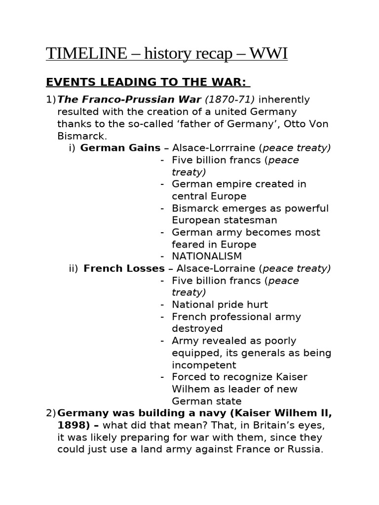 History Ww1 Recap | PDF | Allies Of World War I | German Empire