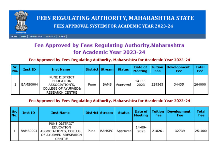 Fee+Approved+by+FRA+2023 24 | PDF