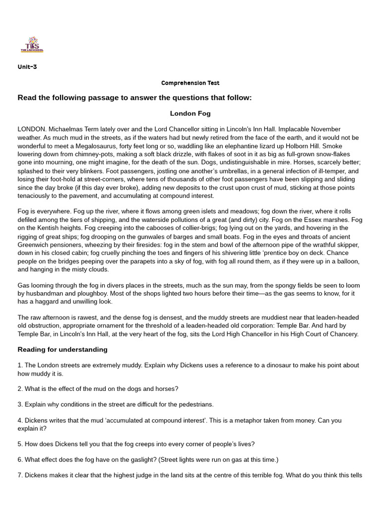 Unit-3 Comprehension Test OPE 8 | PDF