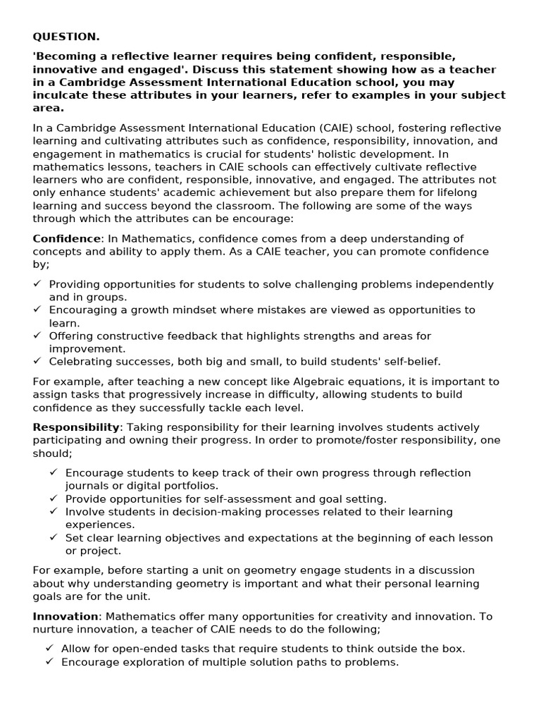 Igcse Summative Assignment | PDF | Constructivism (Philosophy Of ...