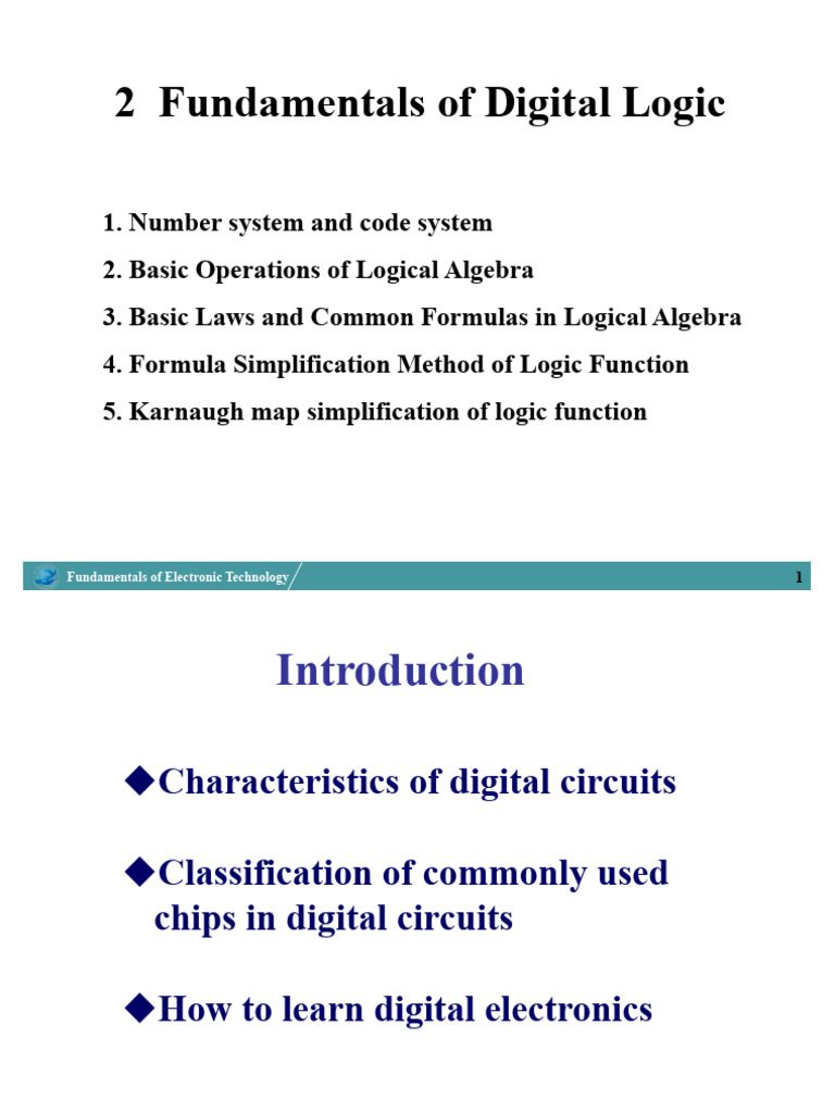 2 Fundamentals of Digital Logic | PDF | Digital Signal | Digital Electronics