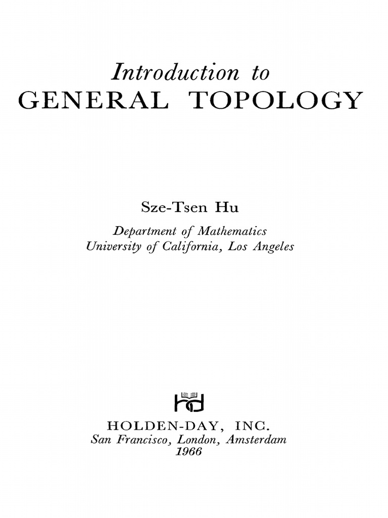 Introduction To General Topology | PDF
