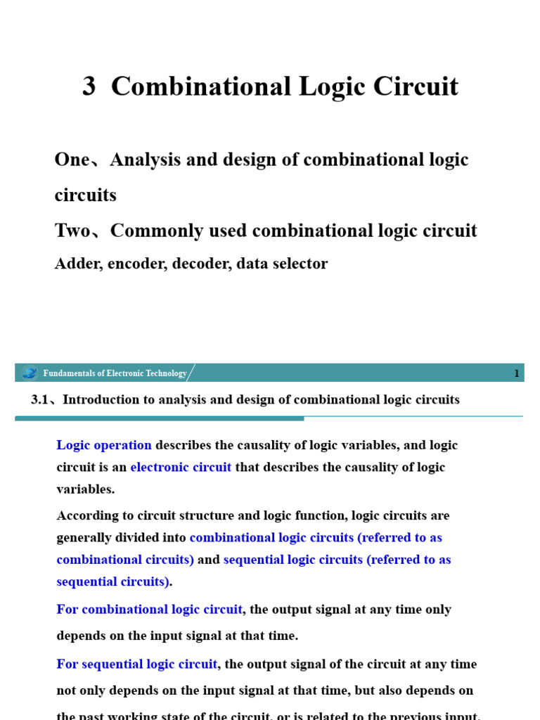 3 Combinational Logic Circuit | PDF | Logic Gate | Computer Engineering
