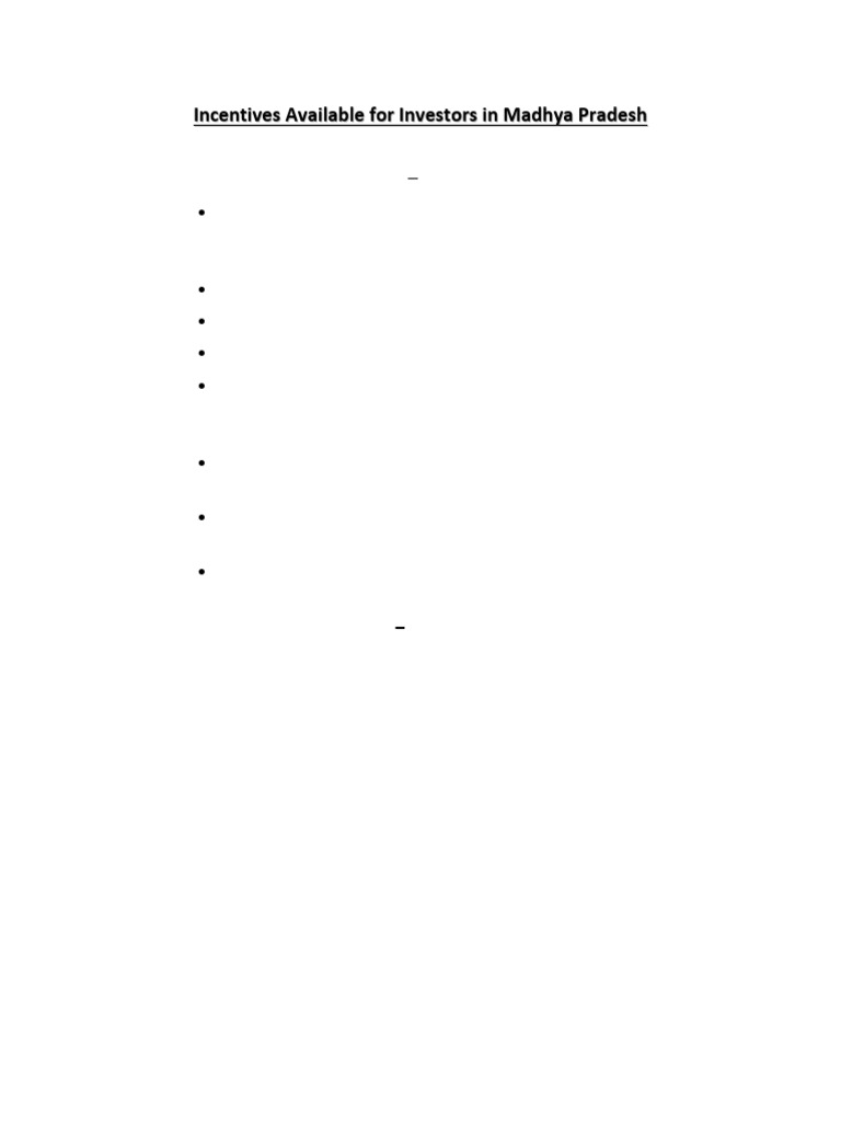 Incentive List | PDF | Subsidy | Economies