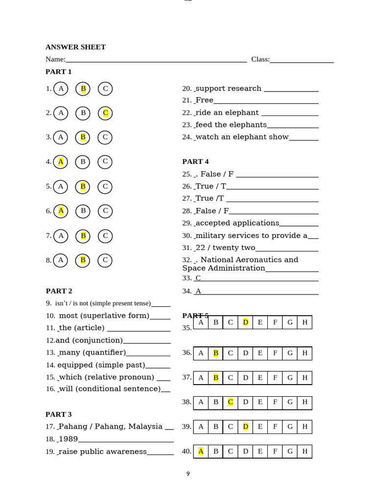 Scheme Answer UASA Form 1 | PDF