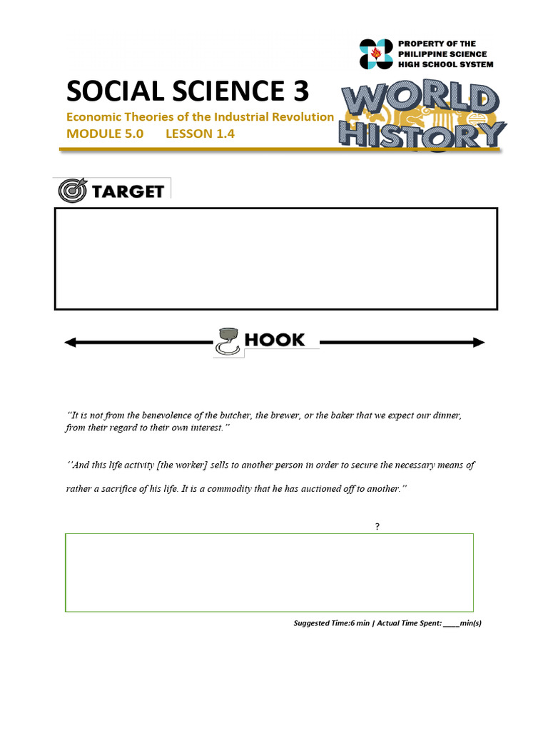 SS3 LG 1.4 Economic Theories of The Industrial Revolution Students ...