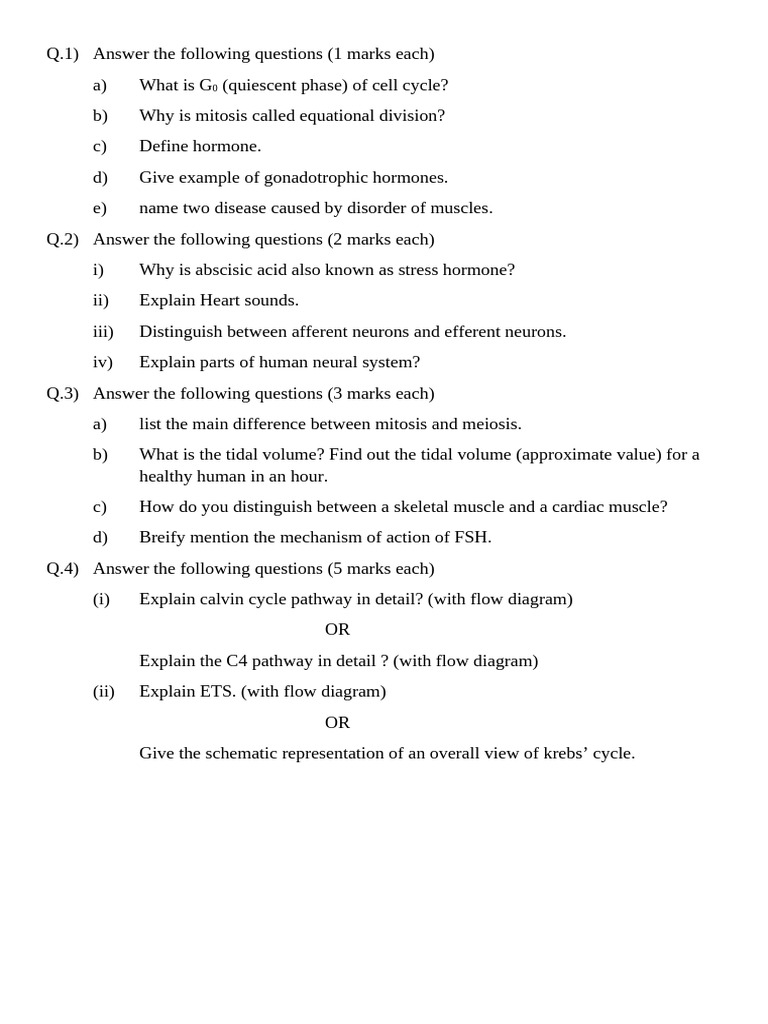 11th Biology Final 2022 | PDF