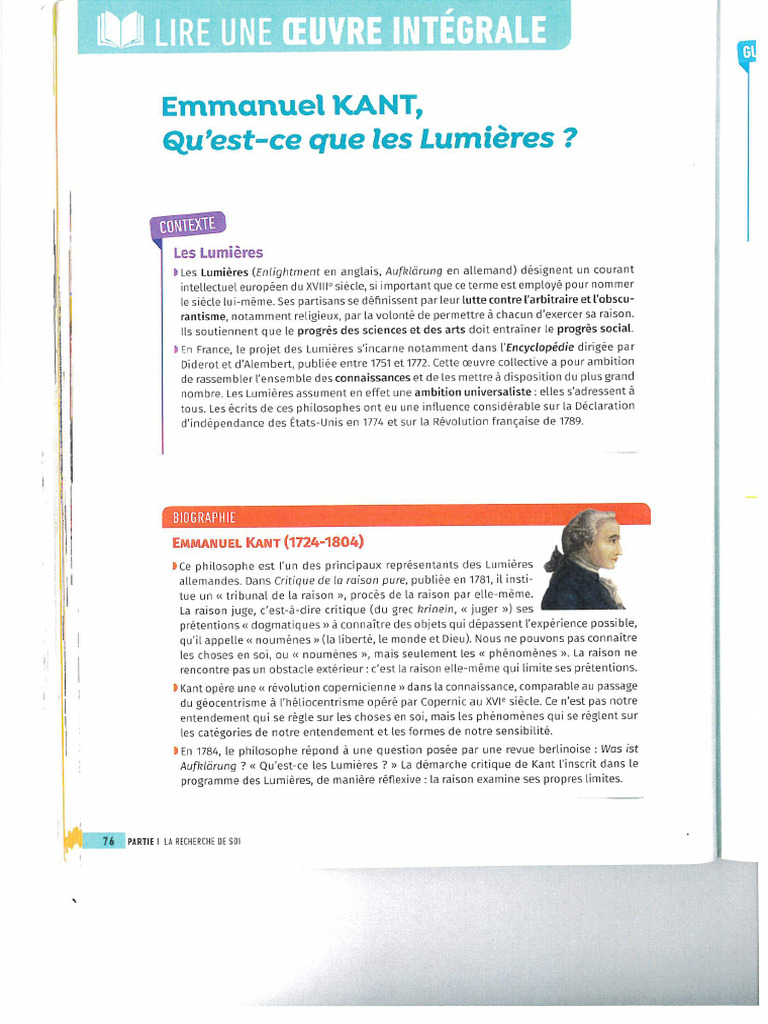 Kant, Les Lumières | PDF