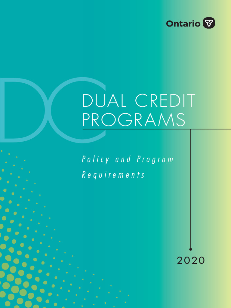 Ontario Dual Credit Program Policies | PDF | Teachers | Schools