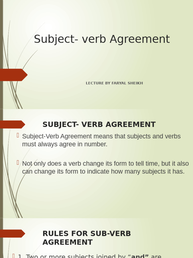 Sub Verb Agreement 01042023 102407pm | PDF | Grammatical Number | Verb