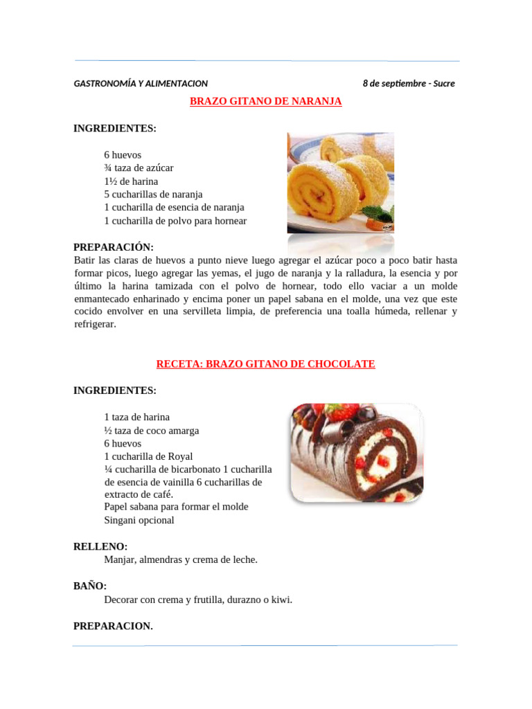 Brazo Gitano de Naranjaceli | PDF
