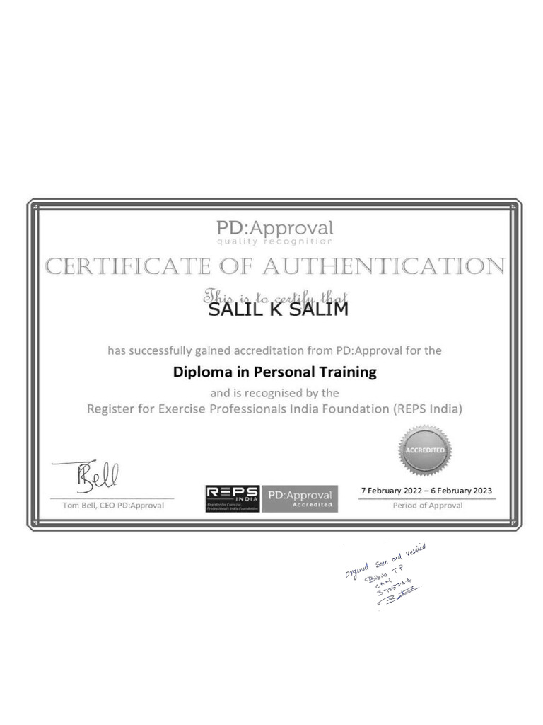 DPT Certificate | PDF
