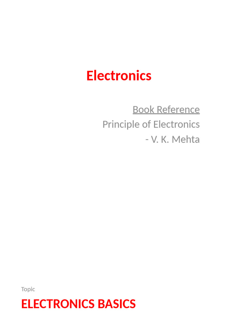 1 - Basic Electronics | PDF | Vacuum Tube | Semiconductors