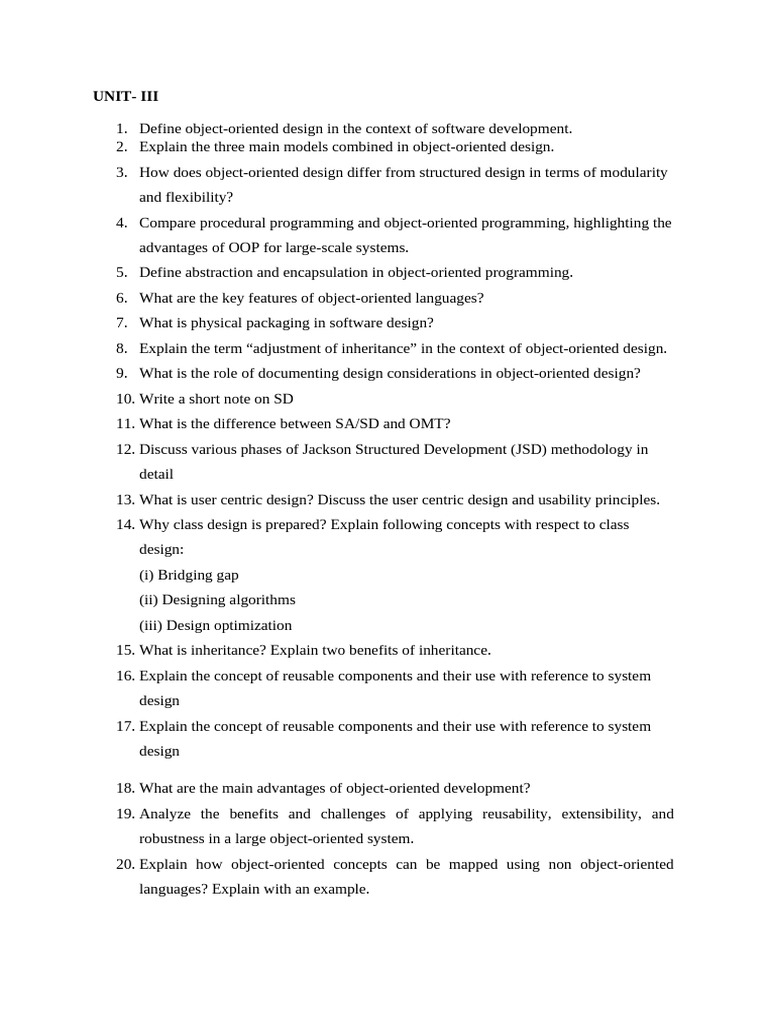 UNIT 3 and 4 Question Bank | PDF | Object Oriented Programming | C++