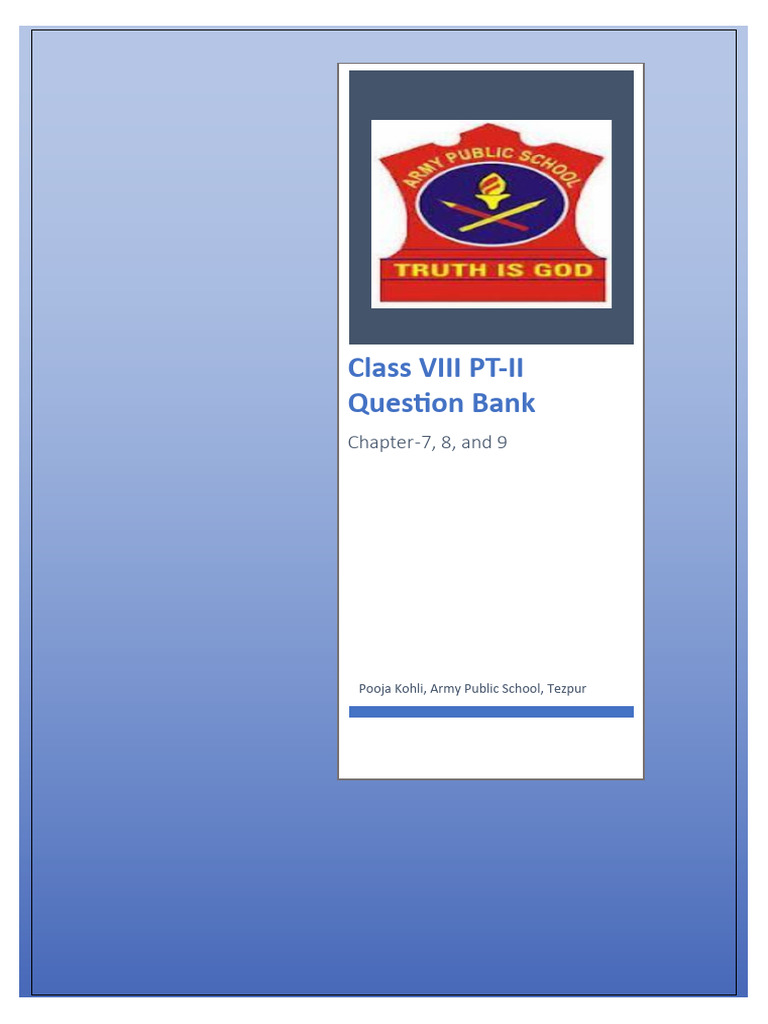 QUESTION BANK CLASS 8 For pt2 | PDF | Interest | Numbers