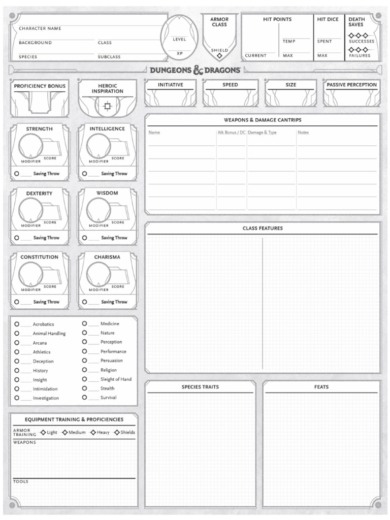 DND - Character Sheet Revised ORIGINAL | PDF