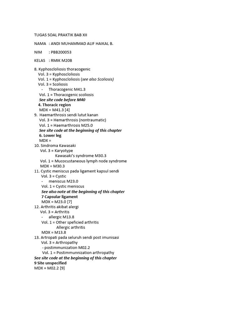Andi Muh. Alif Haikal B (Tugas Soal Praktik Bab Xiii) | PDF | Medicine | Rheumatology