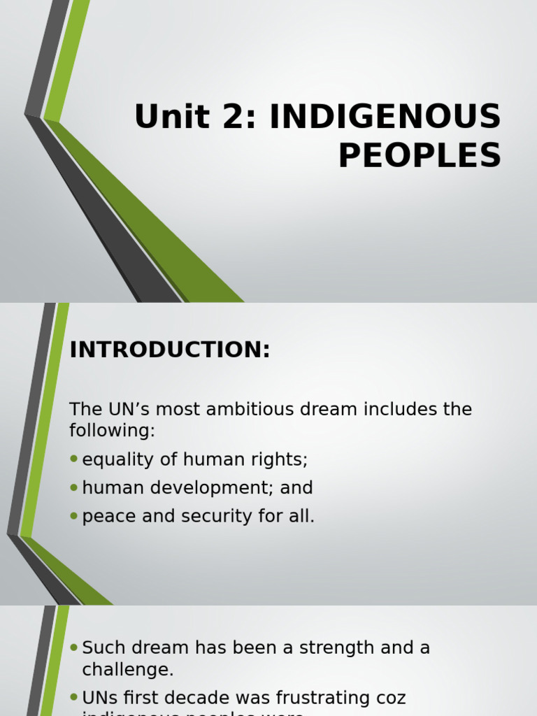 Unit 2 Indigenous Peoples | PDF | Indigenous Peoples | United Nations