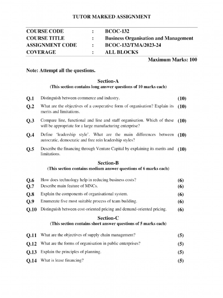 BCOC 132 EM 23-24 @assignment - Solved - IGNOU 2 PDF | PDF