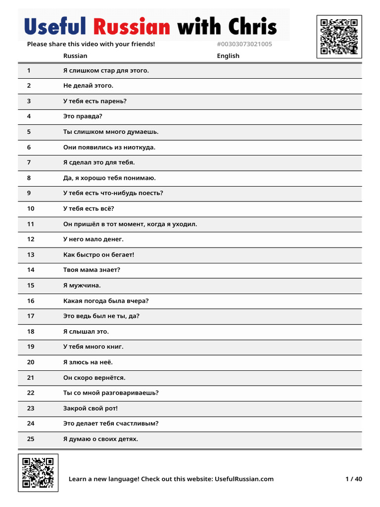 1000 Everyday Expressions Russian English | PDF
