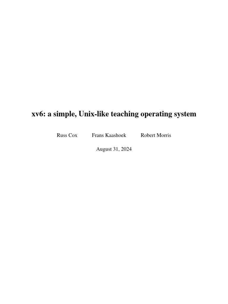 Book xv6 Riscv Rev4 | PDF | Process (Computing) | Operating System