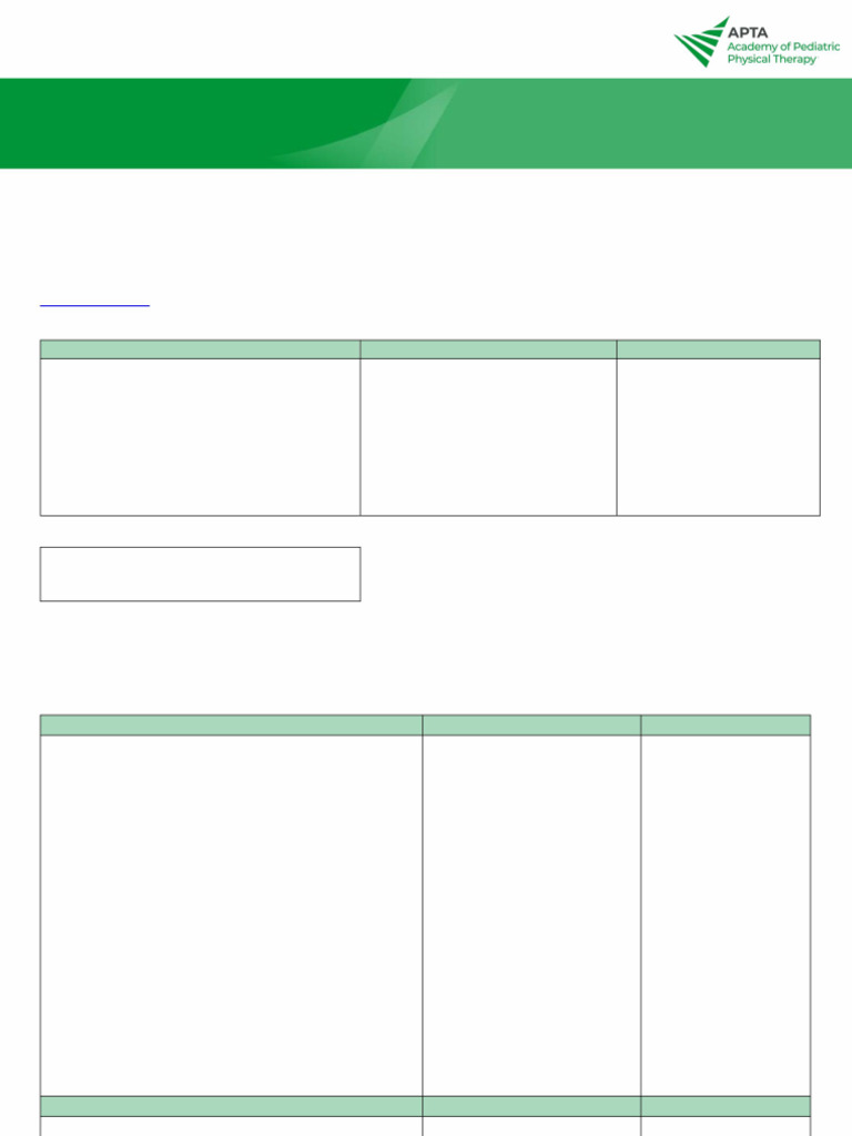 Fact Sheet: List of Pediatric Assessment Tools Categorized by ICF Model ...